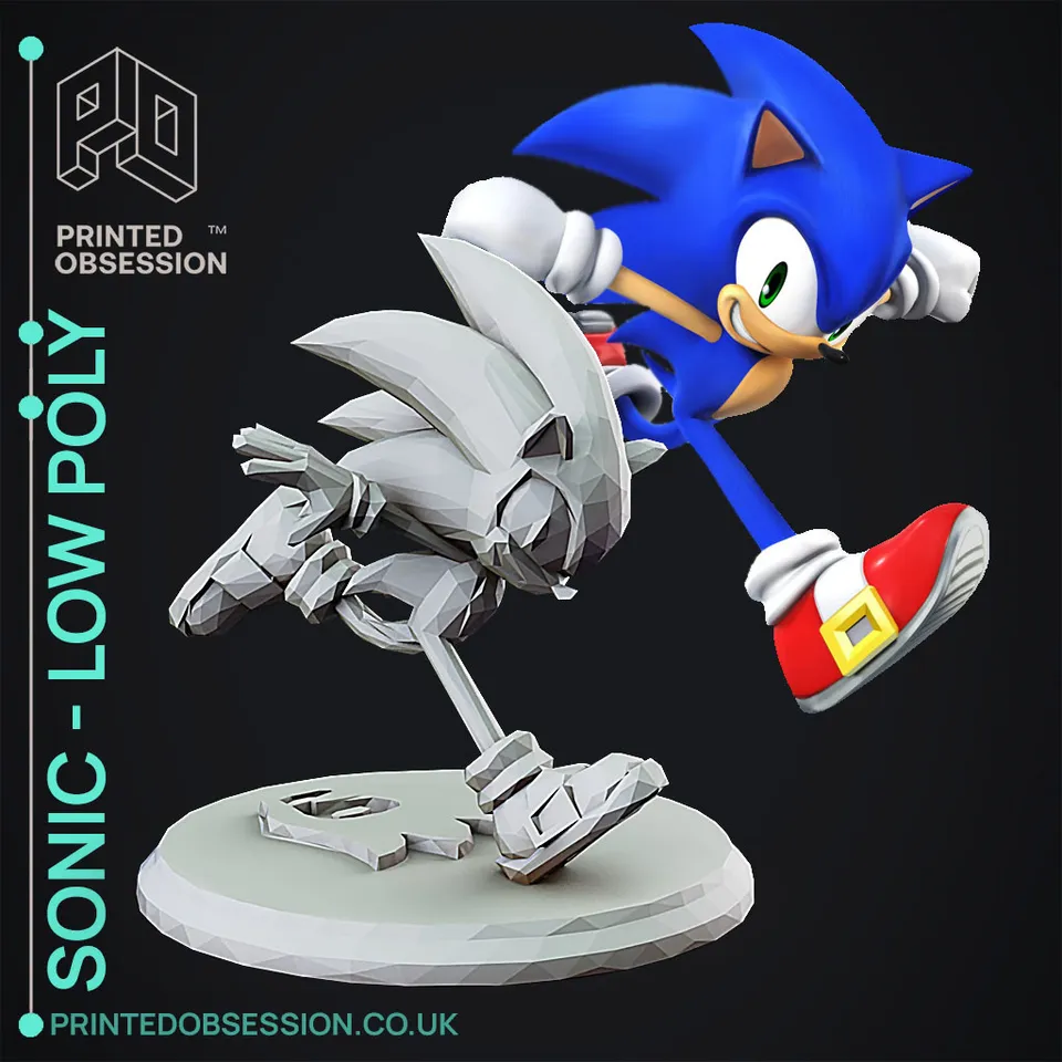 Sonic - Low Poly - Fan Art by Printed Obsession | Download free STL ...