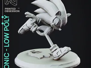 Sonic - Low Poly - Fan Art by Printed Obsession | Download free STL ...