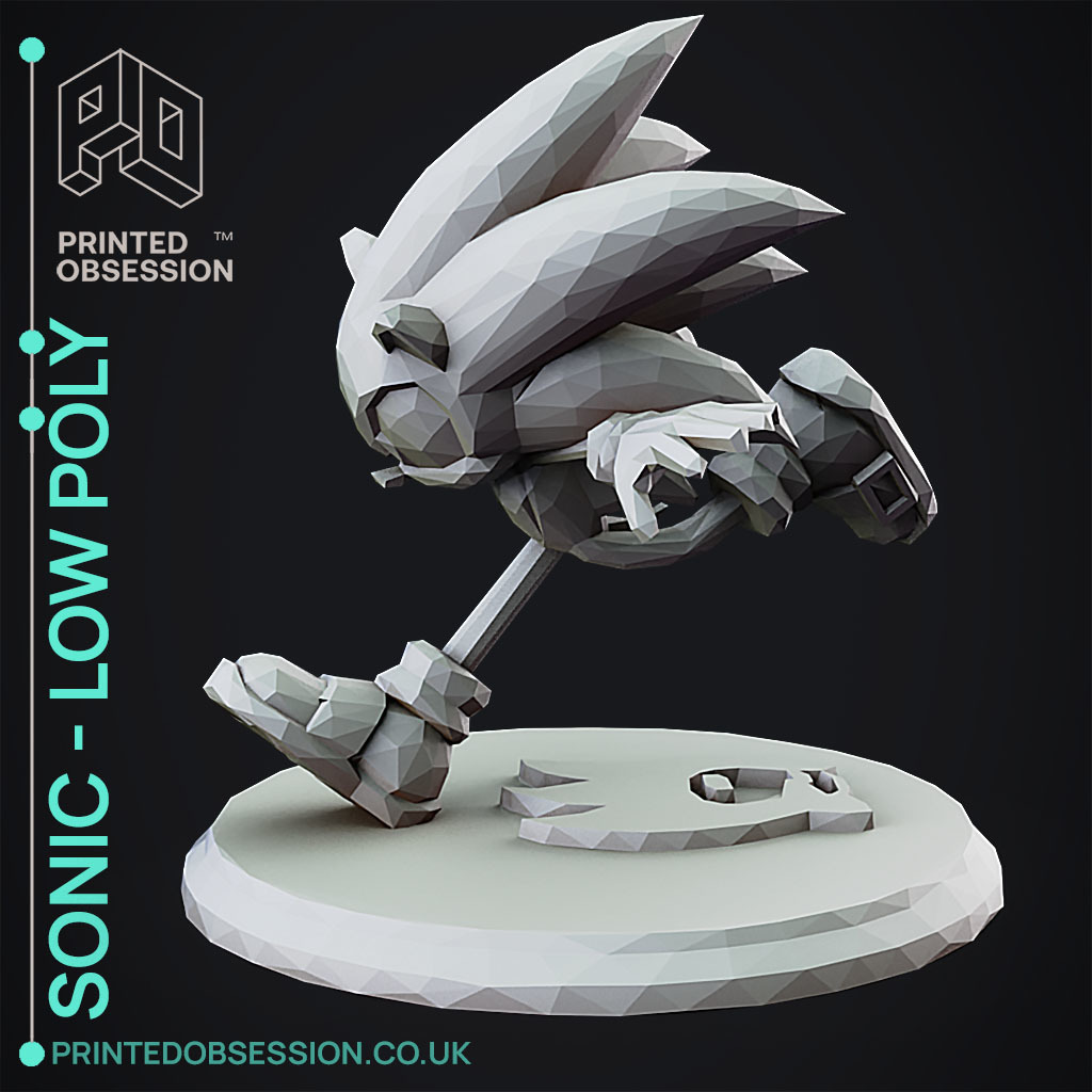 Sonic - Low Poly - Fan Art by Printed Obsession | Download free STL ...