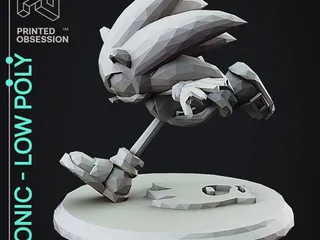 Sonic - Low Poly - Fan Art by Printed Obsession | Download free STL ...