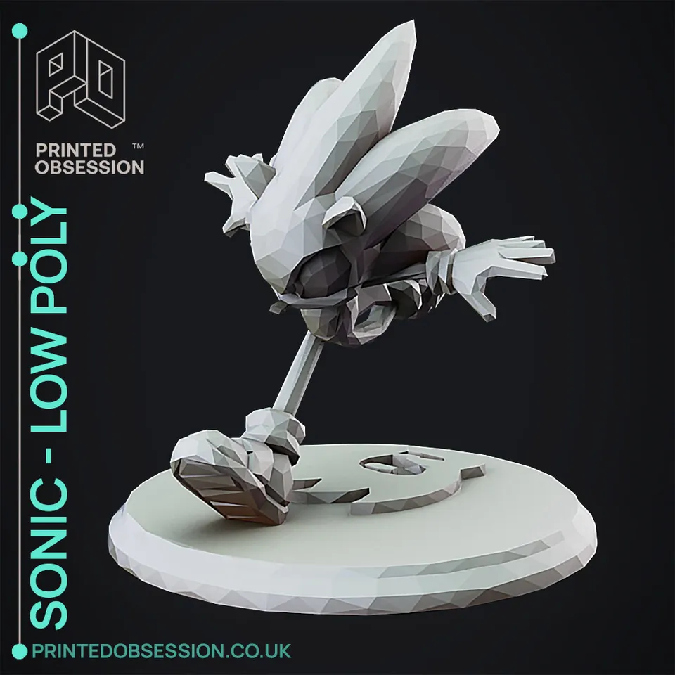 Sonic - Low Poly - Fan Art by Printed Obsession | Download free STL ...