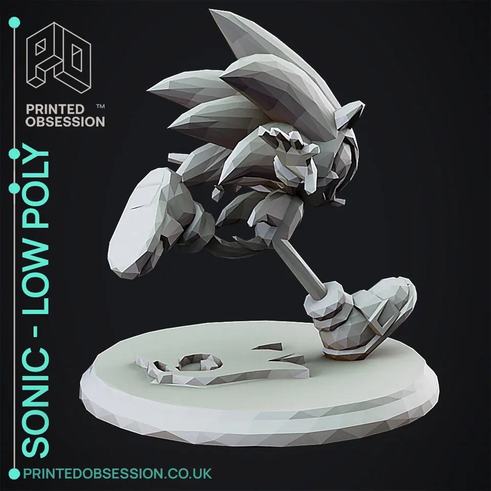 Sonic - Low Poly - Fan Art by Printed Obsession | Download free STL ...