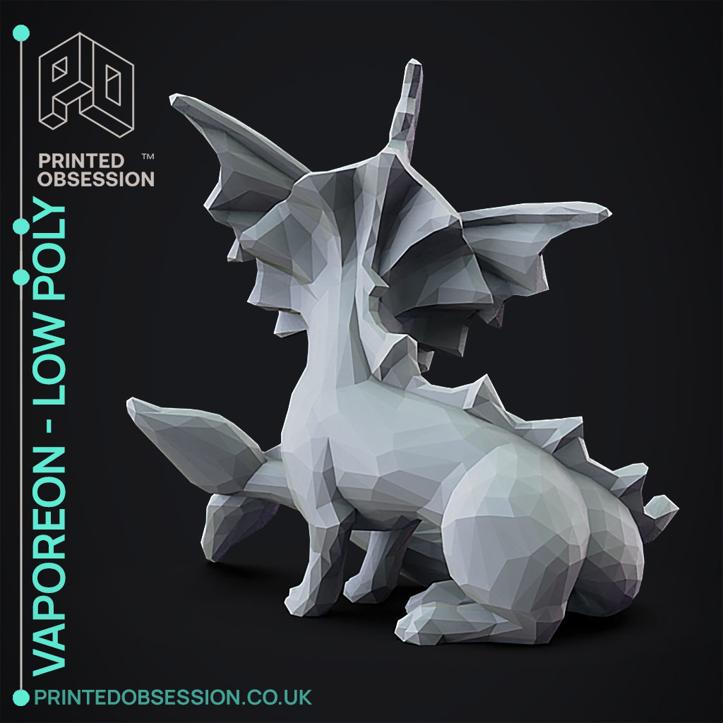 Vaporeon - Pokemon - Low Poly Fan Art por Printed Obsession | Descargar ...
