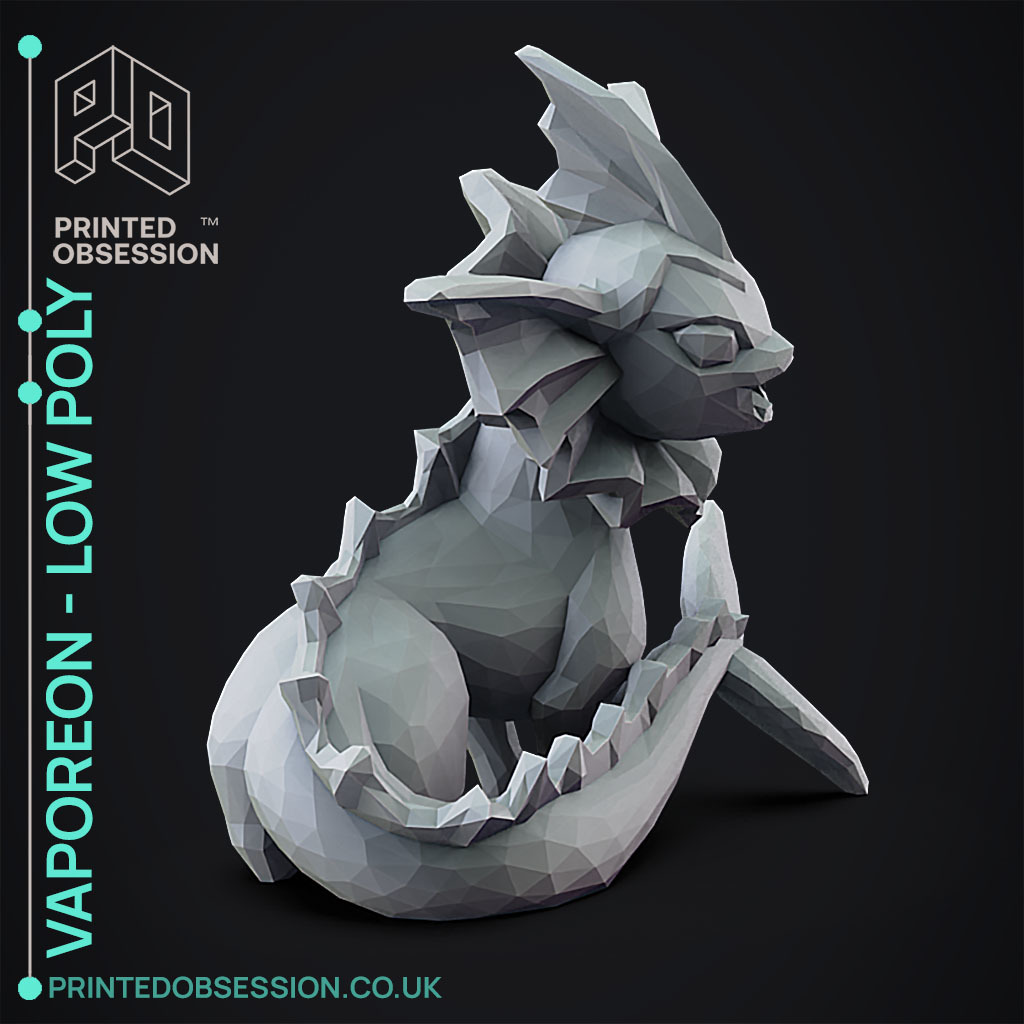 Vaporeon - Pokemon - Low Poly Fan Art par Printed Obsession ...