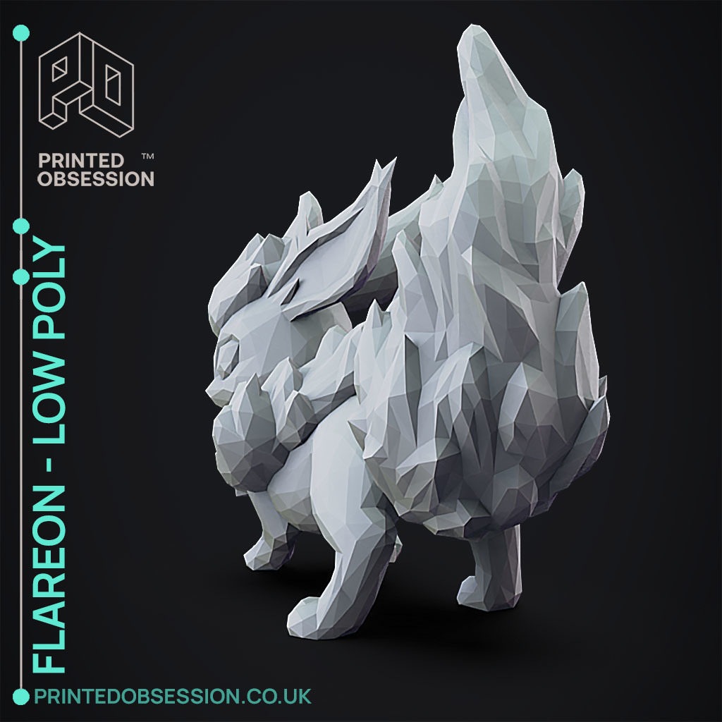 Flareon - Pokemon - Low Poly Fan Art by Printed Obsession | Download ...