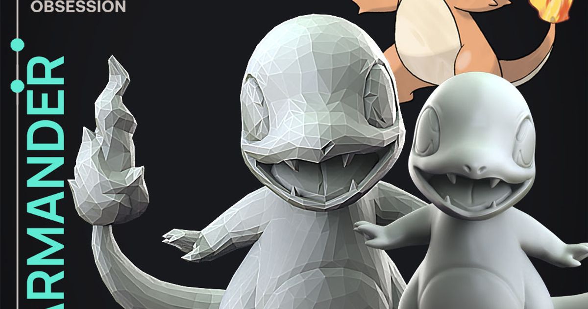 Charmander - Pokemon - Low Poly Fan Art by Printed Obsession | Download ...