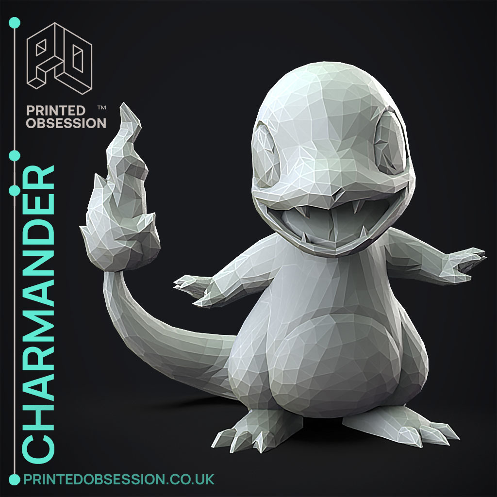 Charmander - Pokemon - Low Poly Fan Art by Printed Obsession | Download ...
