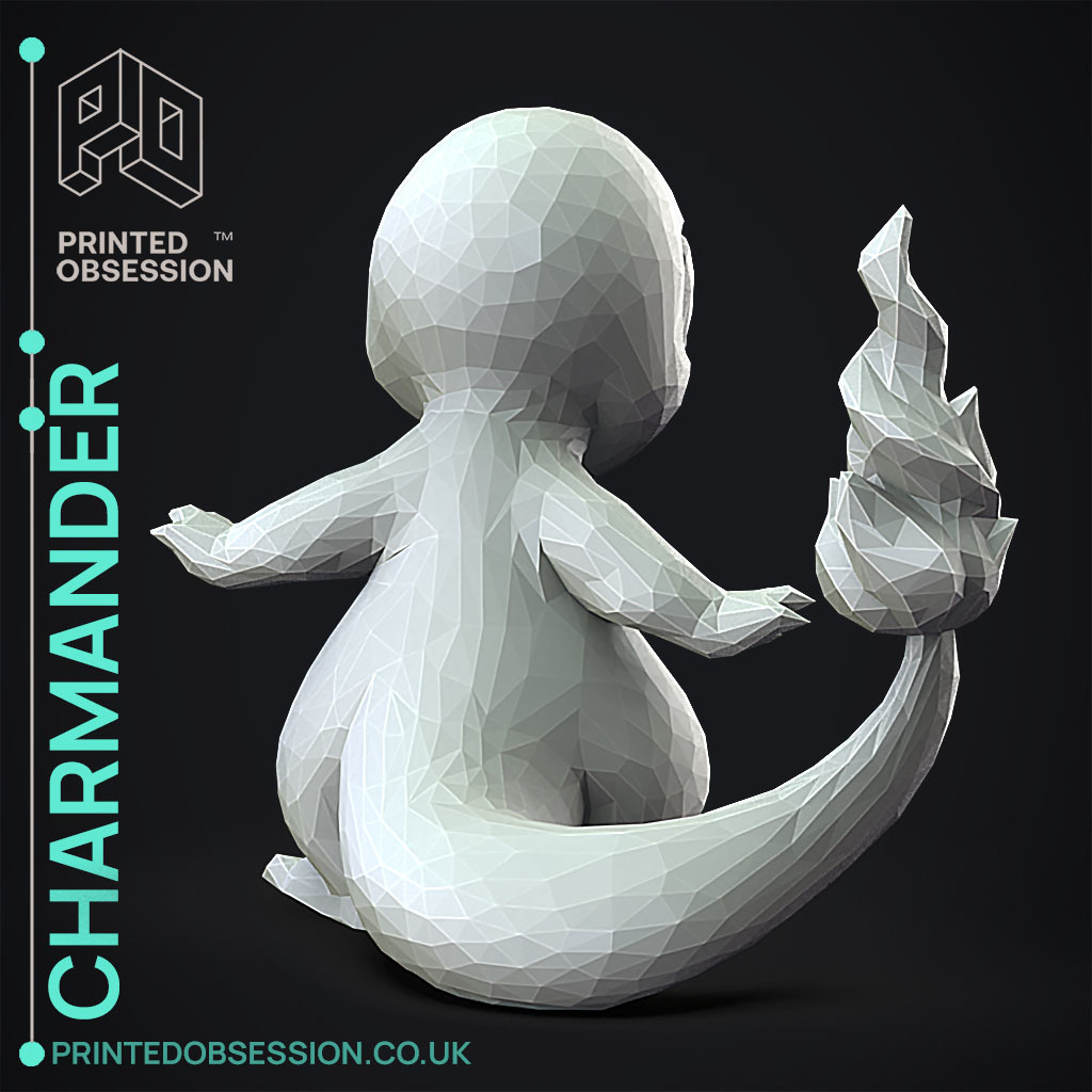 Charmander - Pokemon - Low Poly Fan Art by Printed Obsession | Download ...