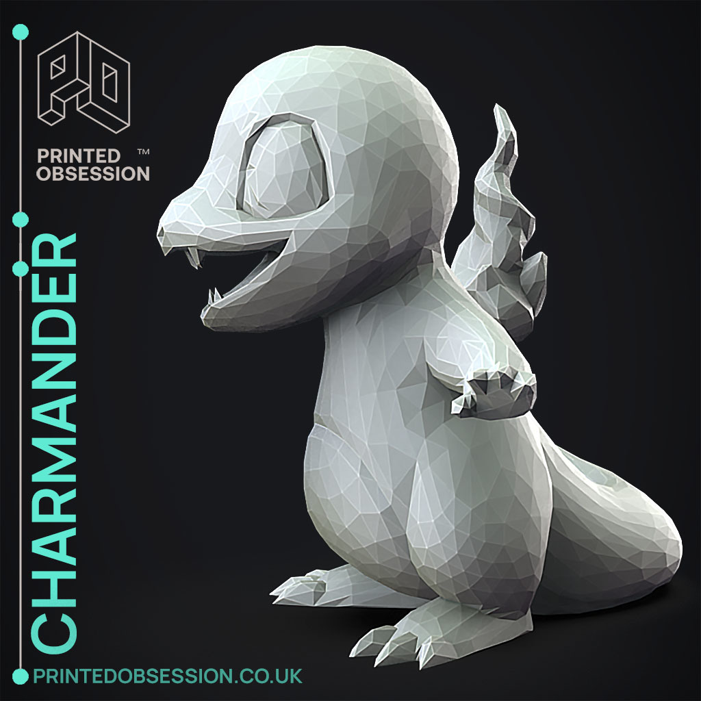 Charmander - Pokemon - Low Poly Fan Art by Printed Obsession | Download ...