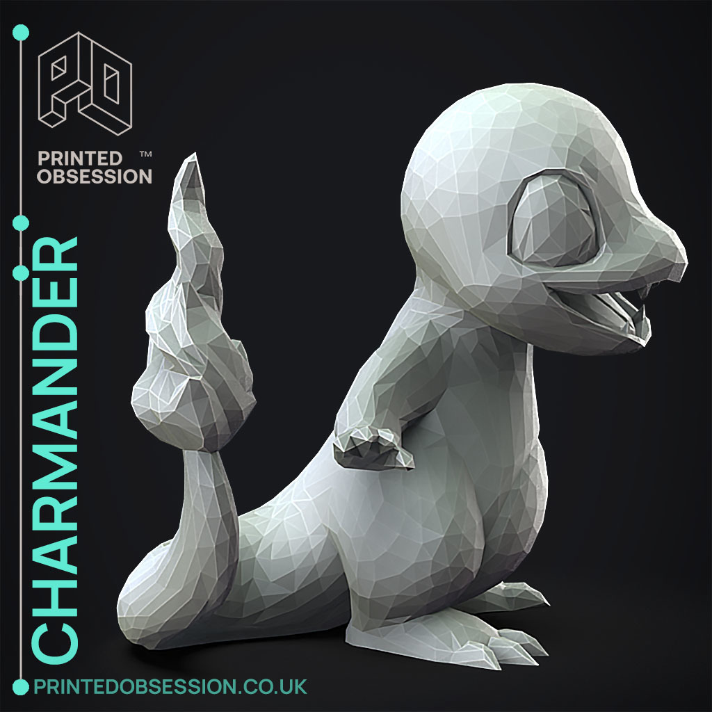 Charmander - Pokemon - Low Poly Fan Art by Printed Obsession | Download ...