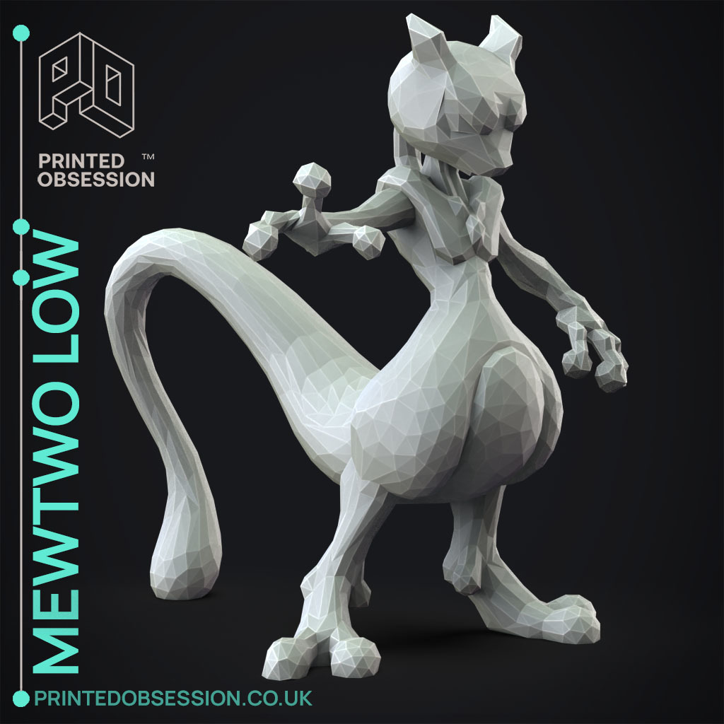 Mewtwo - Low Poly - Pokemon - Fan Art by Printed Obsession | Download ...