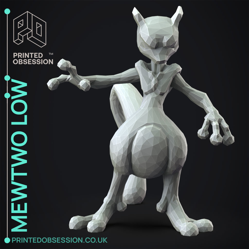 Mewtwo - Low Poly - Pokemon - Fan Art by Printed Obsession | Download ...