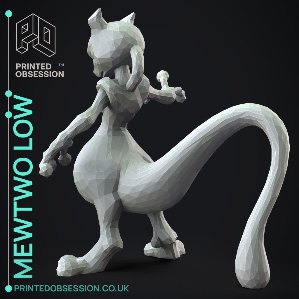 Mewtwo - Low Poly - Pokemon - Fan Art by Printed Obsession | Download ...