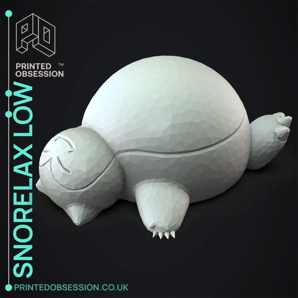 Snorelax - Low Poly - Fan Art - Pokemon by Printed Obsession | Download ...