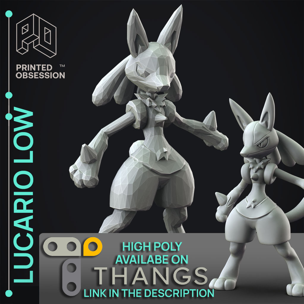 Lucario - Low Poly - Pokemon - Fan Art by Printed Obsession | Download ...