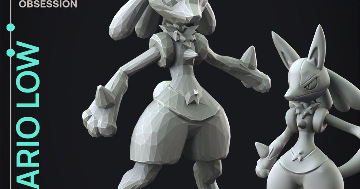 Lucario - Low Poly - Pokemon - Fan Art by Printed Obsession | Download ...