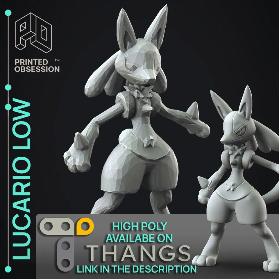 Lucario - Low Poly - Pokemon - Fan Art by Printed Obsession | Download ...