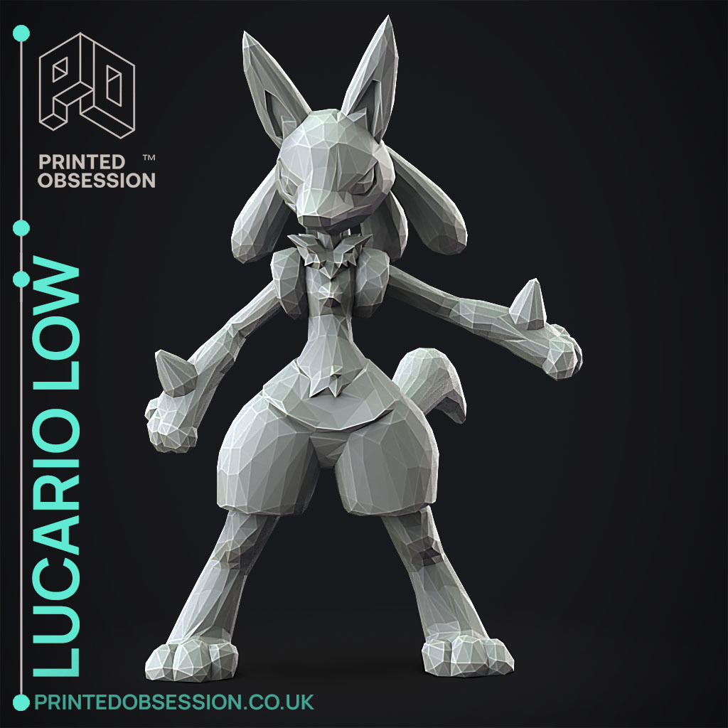Lucario - Low Poly - Pokemon - Fan Art by Printed Obsession | Download ...