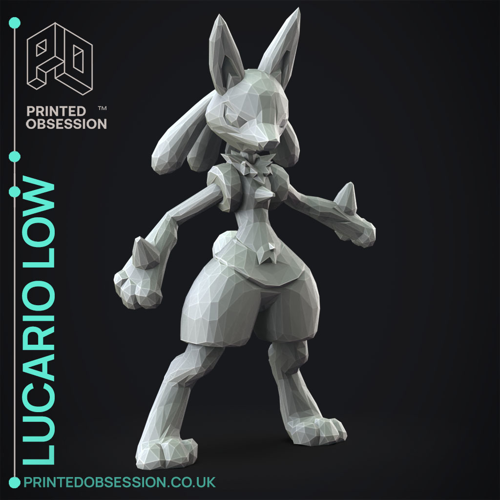 Lucario - Low Poly - Pokemon - Fan Art by Printed Obsession | Download ...