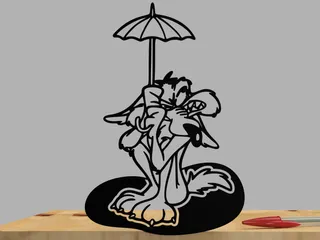 Wile E Coyote holding an umbrella by Joe | Download free STL model ...
