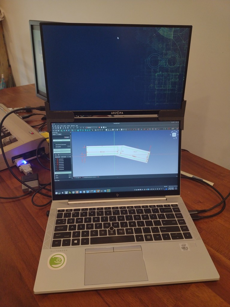 Stacked Laptop Dual Monitor Bracket by CubicleNate | Download free STL ...