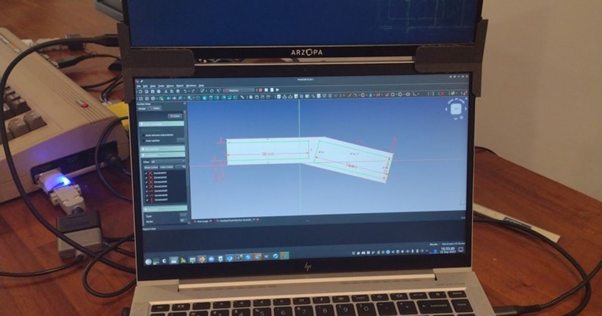 Stacked Laptop Dual Monitor Bracket by CubicleNate | Download free STL ...