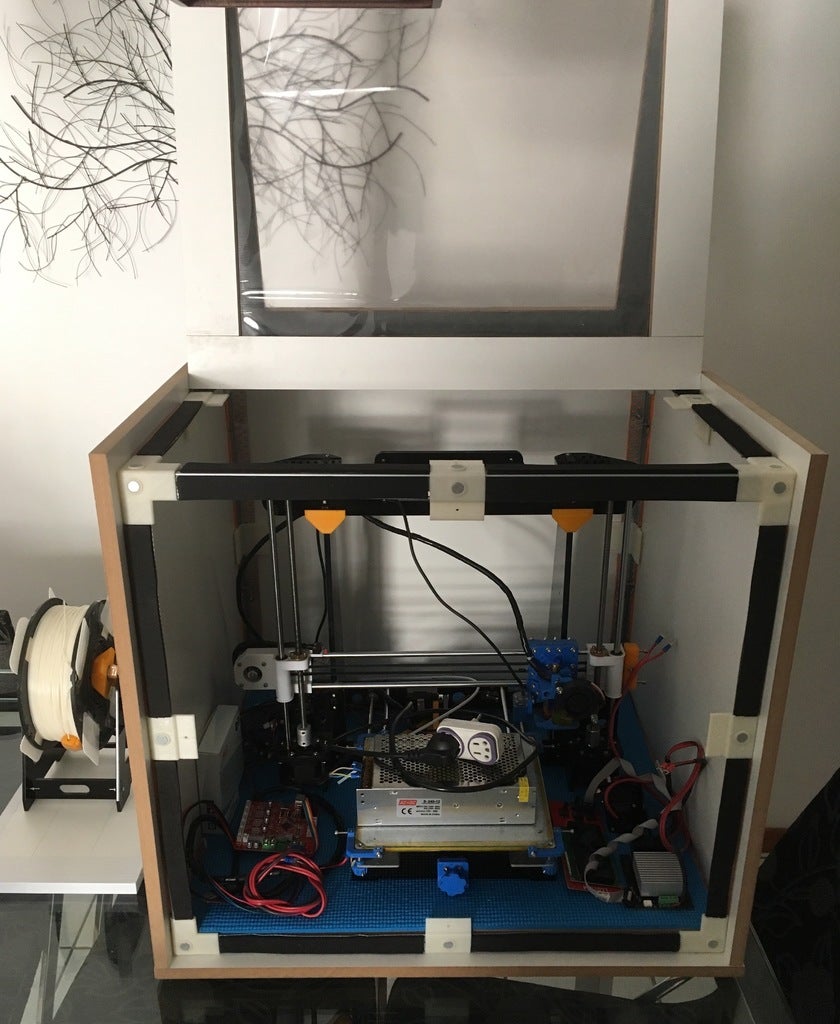 Plastic Pieces for Anet A8 Case built using Perforated Aluminum ...