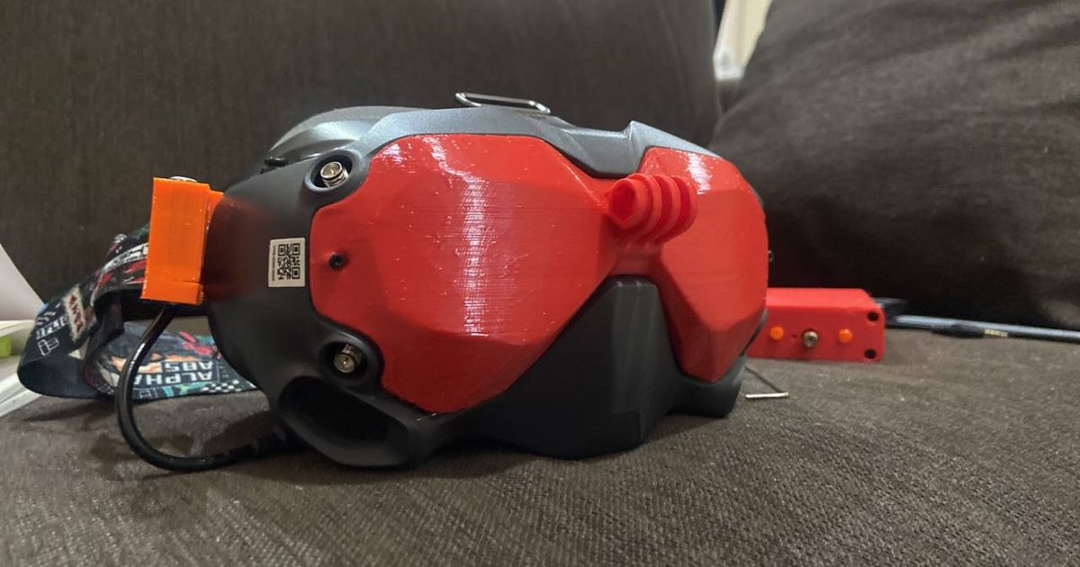 DJI goggles v2 faceplate gopro mount by Fran qq | Download free STL ...