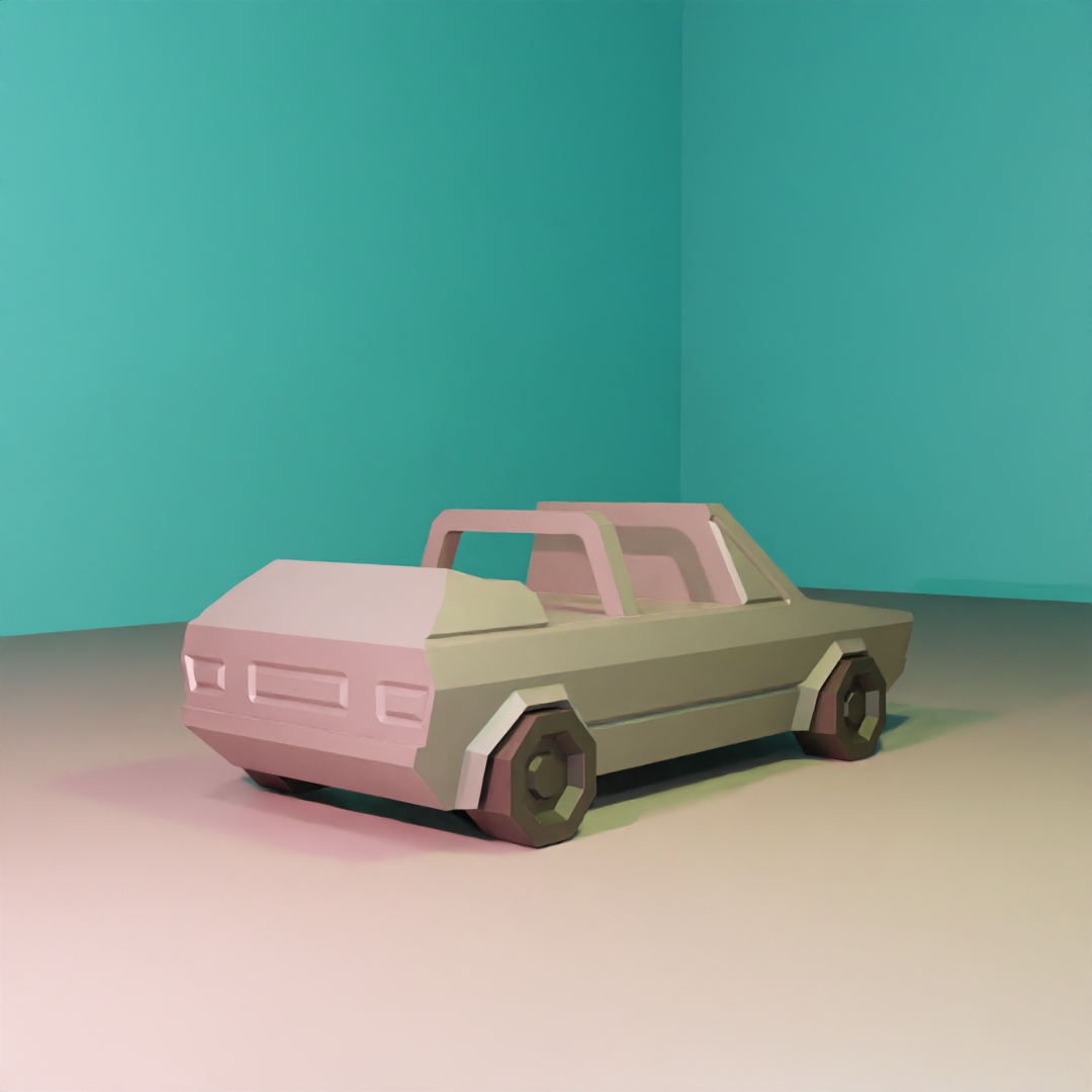 Low Poly VW Golf 1 MK1 Convertible Cabrio strawberrybasket ...