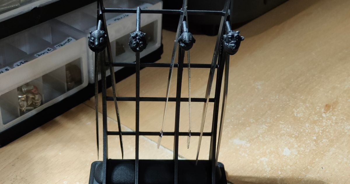 Gridfinity Tweezer rack (with heads) by methlon | Download free STL ...