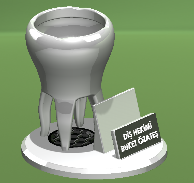 tooth card and pen holder by Tayfun güneş | Download free STL model ...