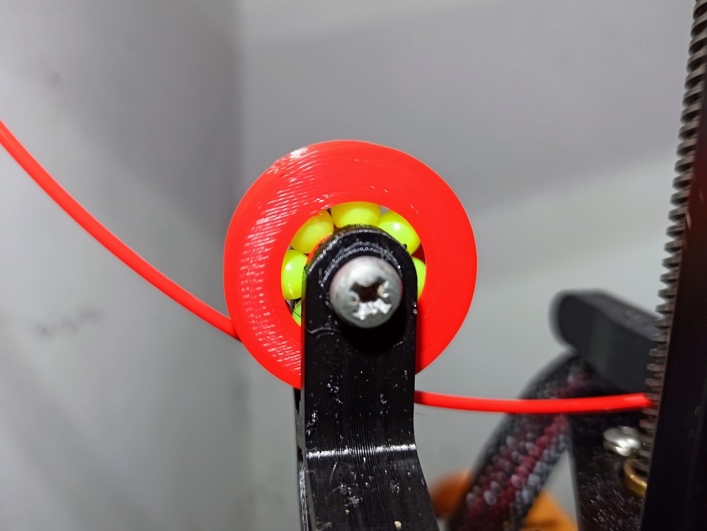 filament guide with 3D printed bearing by dantech | Download free STL ...