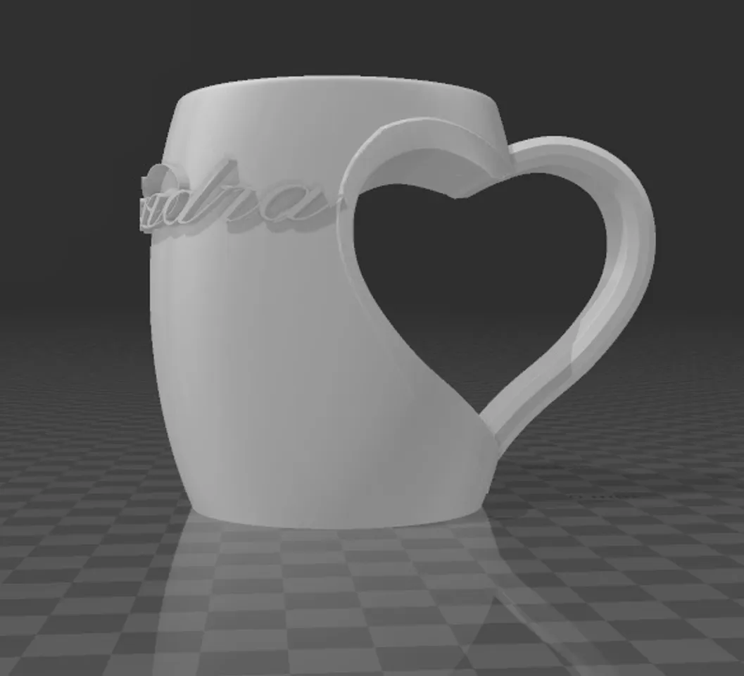 Heart Cup Design Text May be edited by Mahendra Tak | Download free STL ...