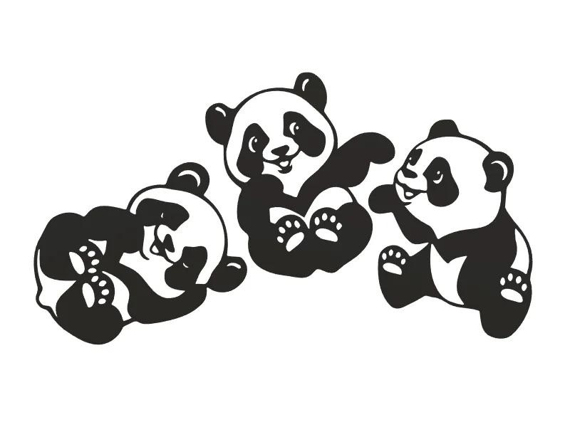 3 panda babies by Leonid Babarinow | Download free STL model ...