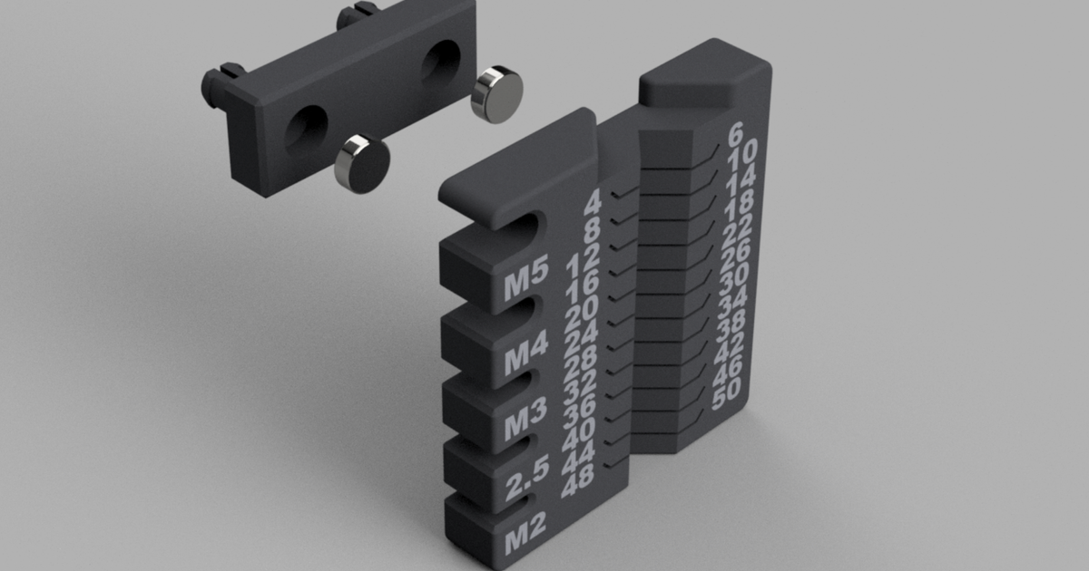 Flat-Faced Metric Screw Measuring Tool, for Pegboard, with Magnets! by ...