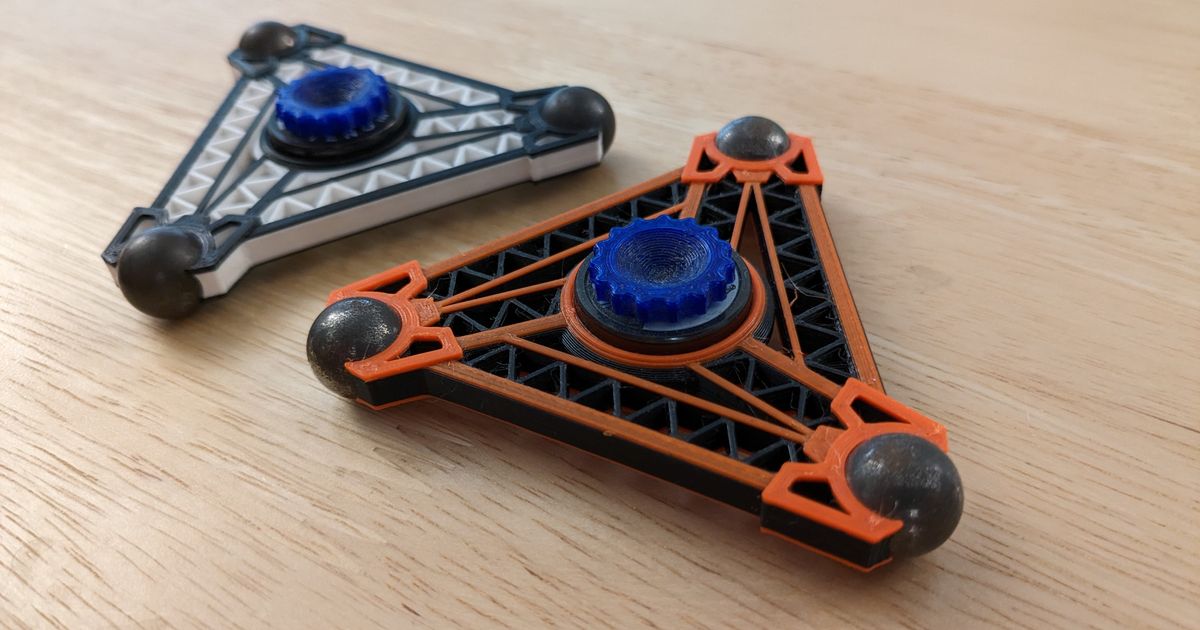 Triangular 3 bearing ball fidget spinner by Discotehk | Download free ...