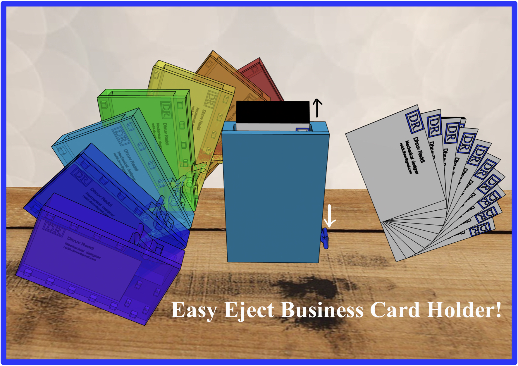 Easy eject Business Card Holder by Dhruv Reddi | Download free STL ...