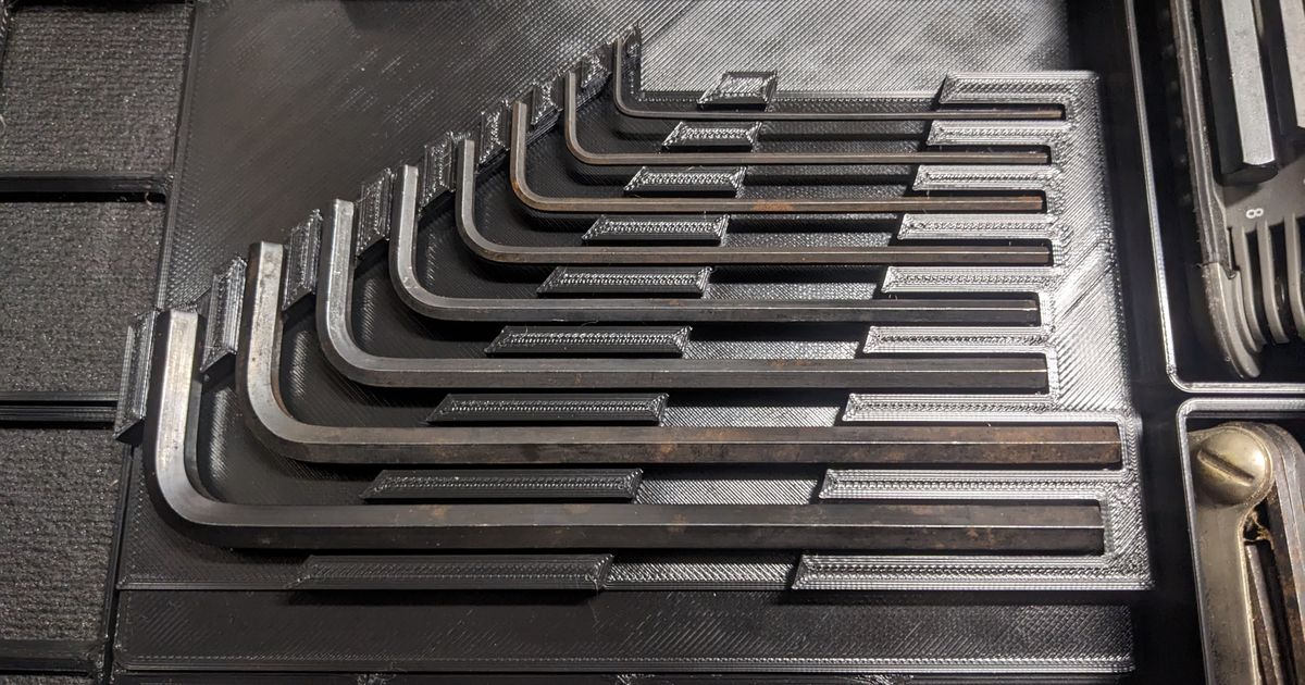 Gridfinity Long Arm Hex Key Organizer Metric By Sailorjerry