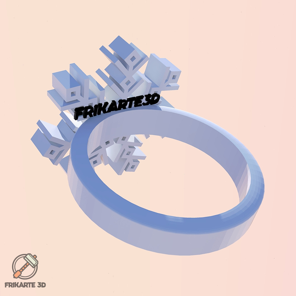 Snowflake Ring by Frikarte3D | Download free STL model | Printables.com