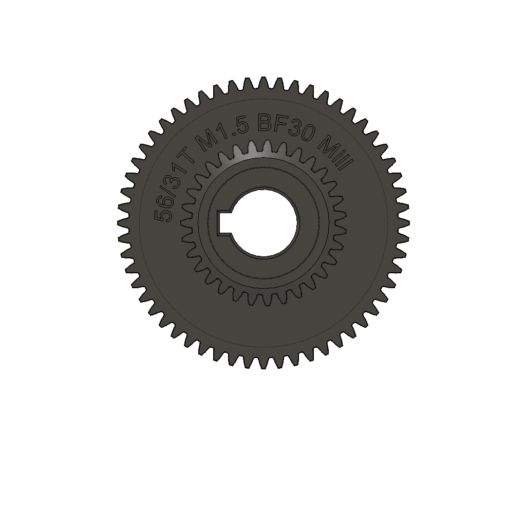 Dual spur gears for PM-30 MVL BF30 and similar Bench mills 56/31 T 1.5 Module + 39T M1.5 Helical ...