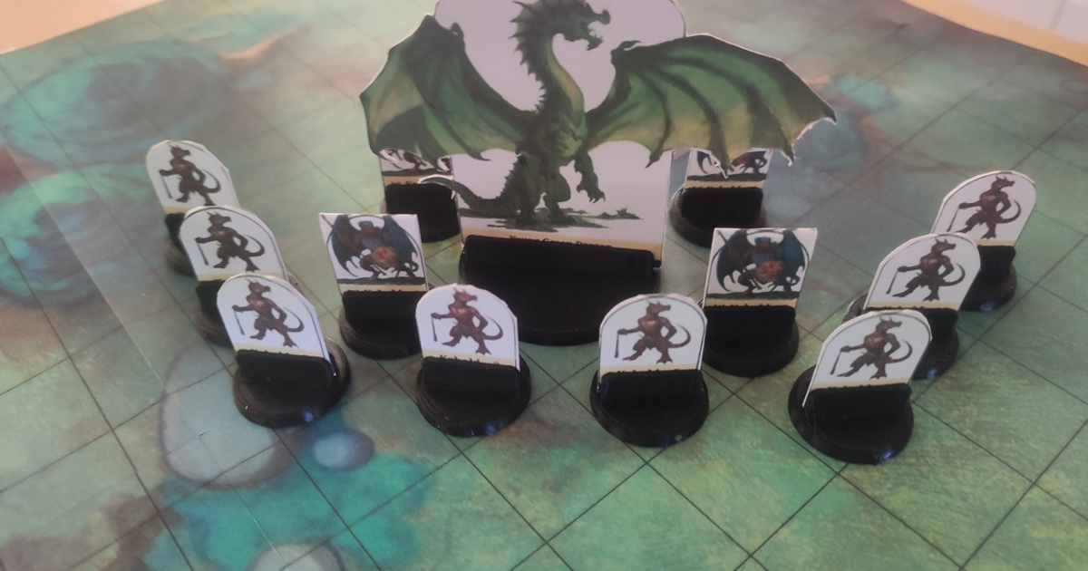 Tabletop Pawn Bases 25mm 1x4 to 4x4 by Hezekiel | Download free STL ...