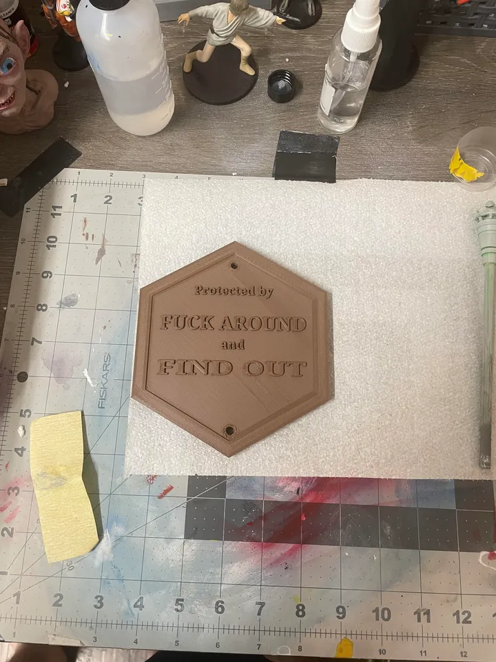FU$! around and find out sign by Zane George | Download free STL model ...