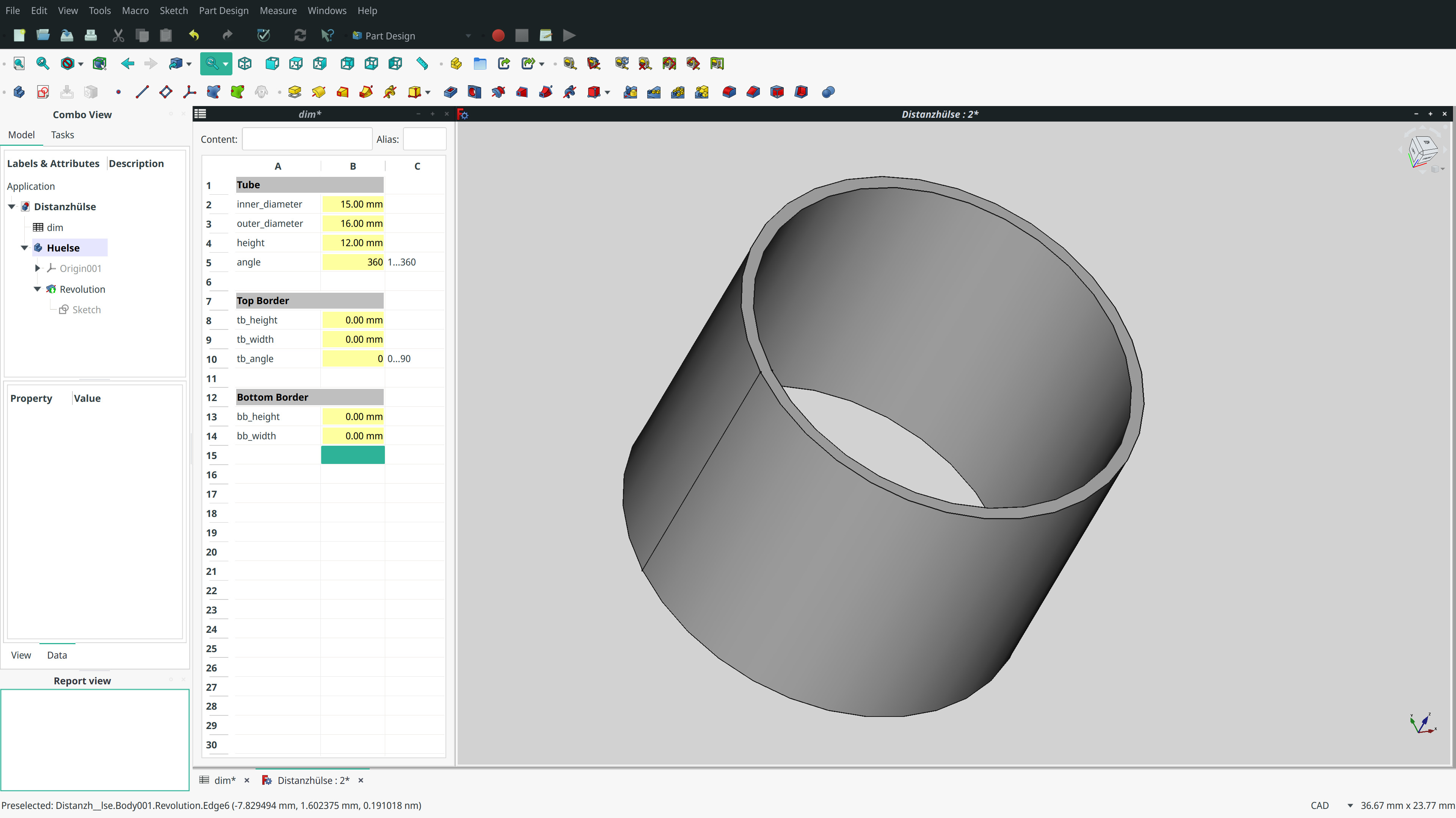 Parametric Distance Tube (FreeCAD) by NUeB | Download free STL model ...