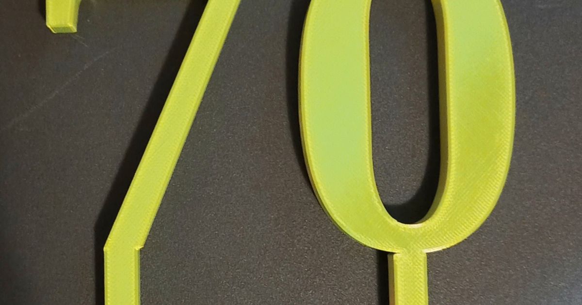 Číslo na dort 70 by Cympator007 | Download free STL model | Printables.com