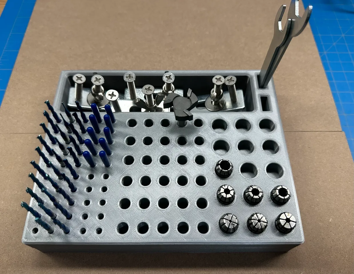 Desktop CNC Tray for Bits, Collets, Wrenches and Misc Items by Dave D ...