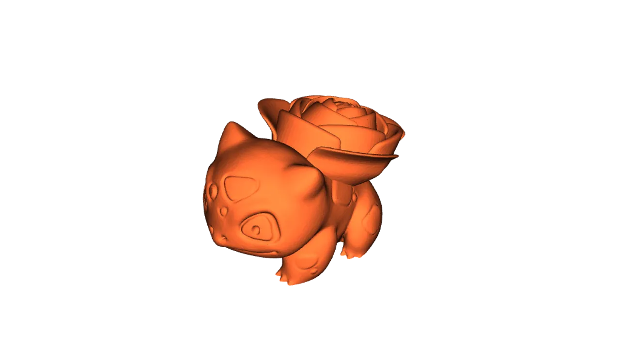 Bulbasaur With Flower Bulb (Rose) by curttom3D | Download free STL ...