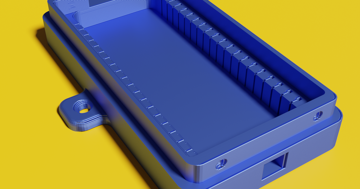 esp32-case by Mihai remixed to include mounting screw hole flanges by ... esp32-case by Mihai remixed to include mounting screw hole flanges by ...