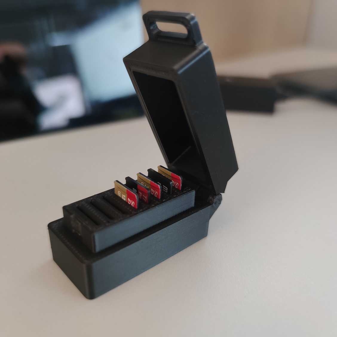 Simple MicroSD card box storage with hinges (print in place) by DavidK ...