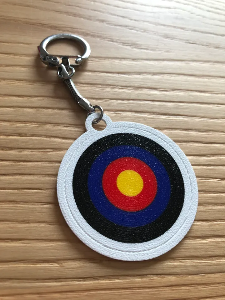 Archery target keychain (multi-material) by Damien GOUYETTE | Download ...