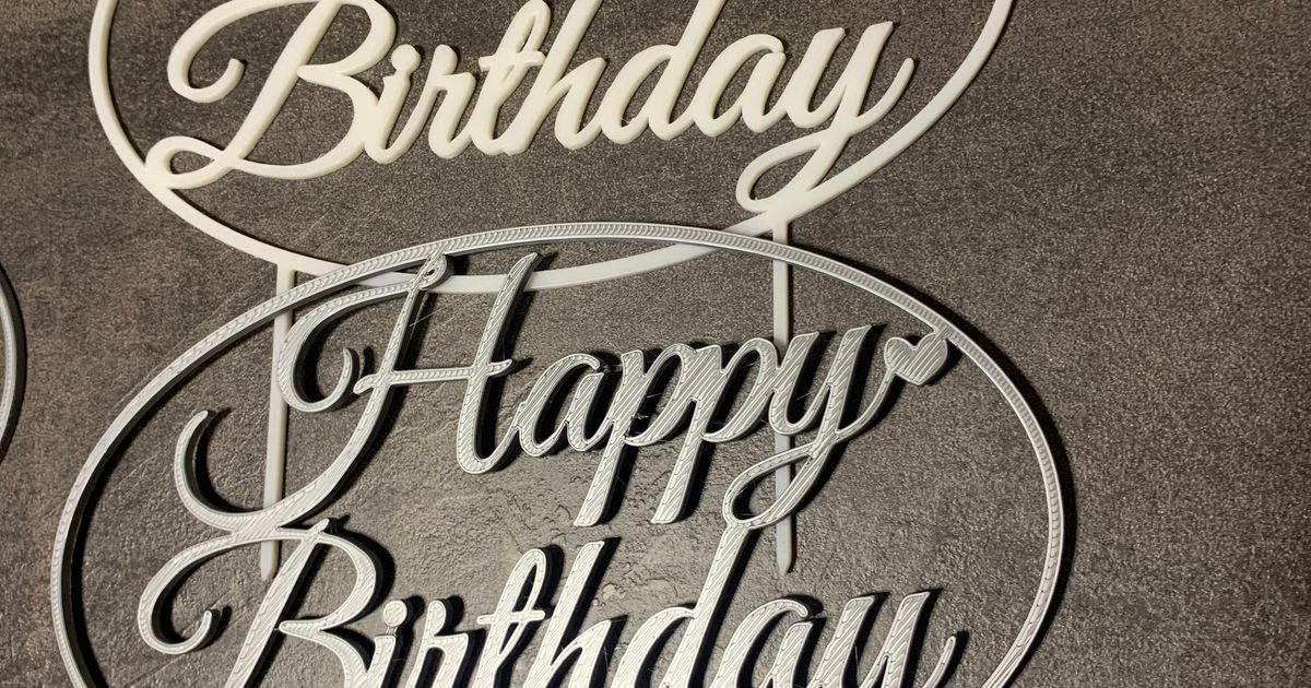Zápich Happy Birthday by Radek Gertner | Download free STL model ... Zápich Happy Birthday by Radek Gertner | Download free STL model ...